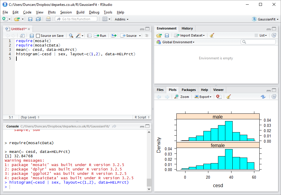 Get Started With R - deparkes